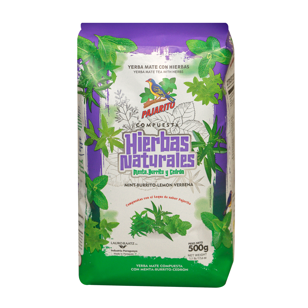New! Pajarito Yerba Mate Hierbas Naturales 500 g (1.1 lbs) Soft Pack ...